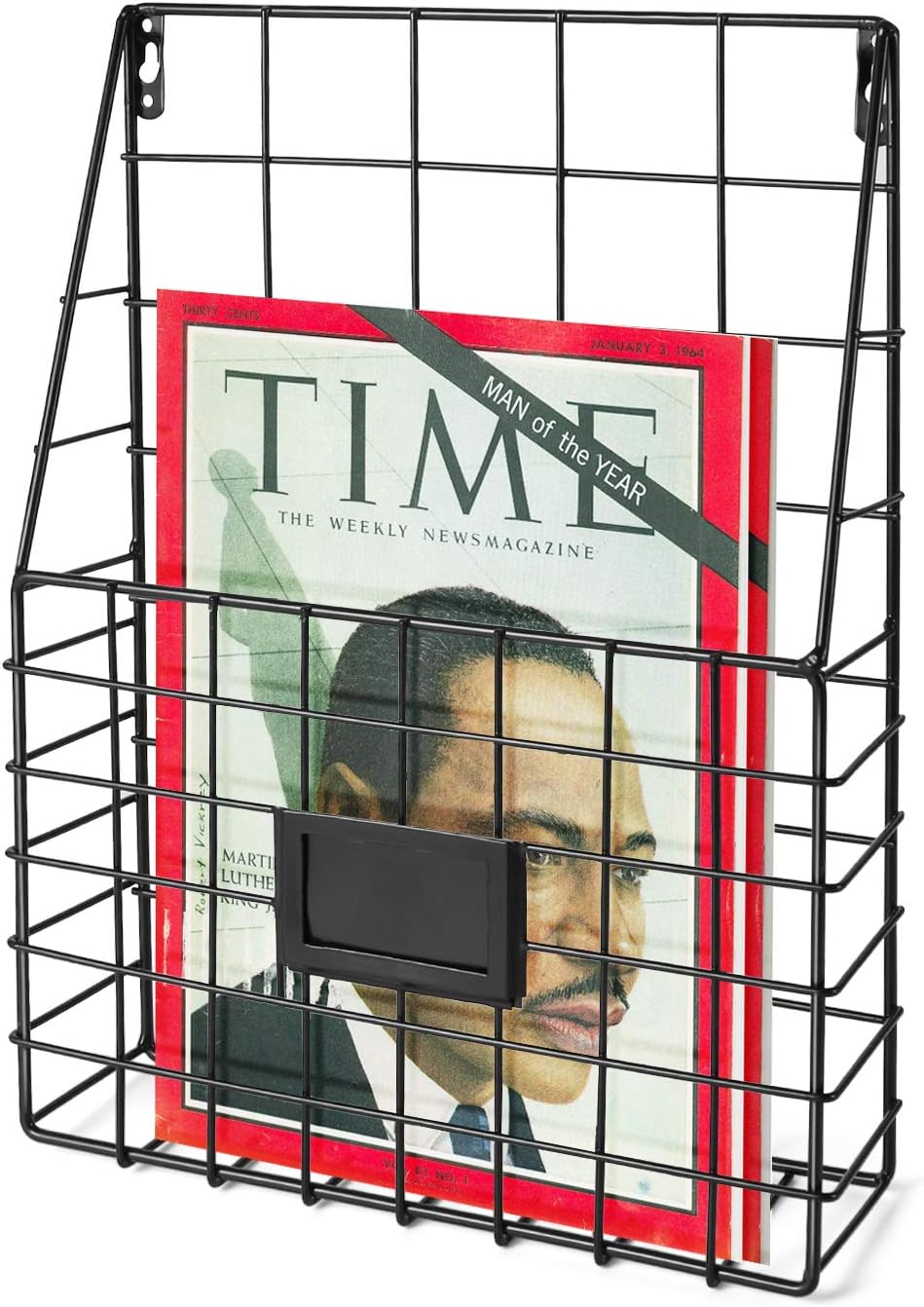 Amazon.com: MyGift Modern Design Black Metal Wire Wall Mounted Magazine ...