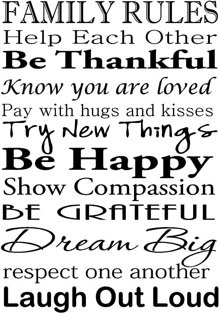 Family Rules Help Each Other Be Thankful Know you are loved Pay with ...