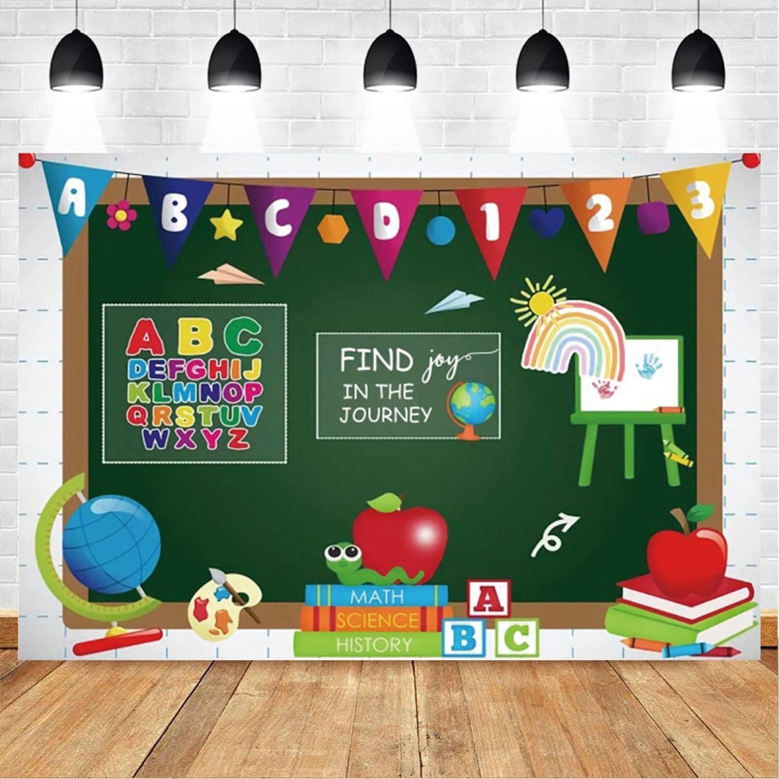 Amazon.com: Back to School Backdrop Black Chalkboard Book Backgrounds ...