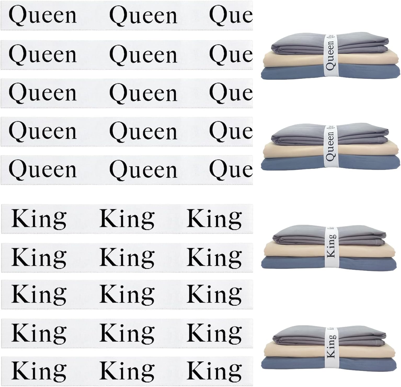 Amazon.com: 4Pcs Bed Sheet Organizer Bands Sheets Labels for Elastic ...