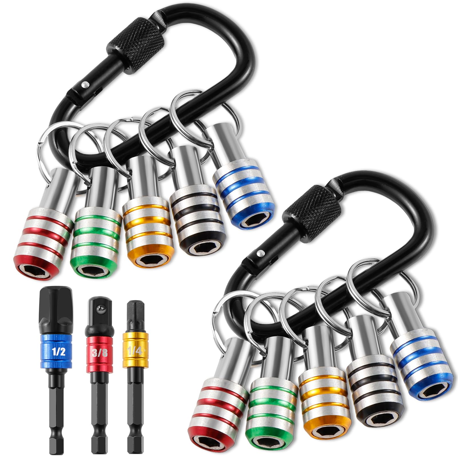 Amazon | Shuiling ビットホルダー ソケットアダプター 15点セット ドライバービットホルダー 引き上げ式 1/4インチ/6.35mm六角軸 ビットアダプター ドリル ネジ締め ...