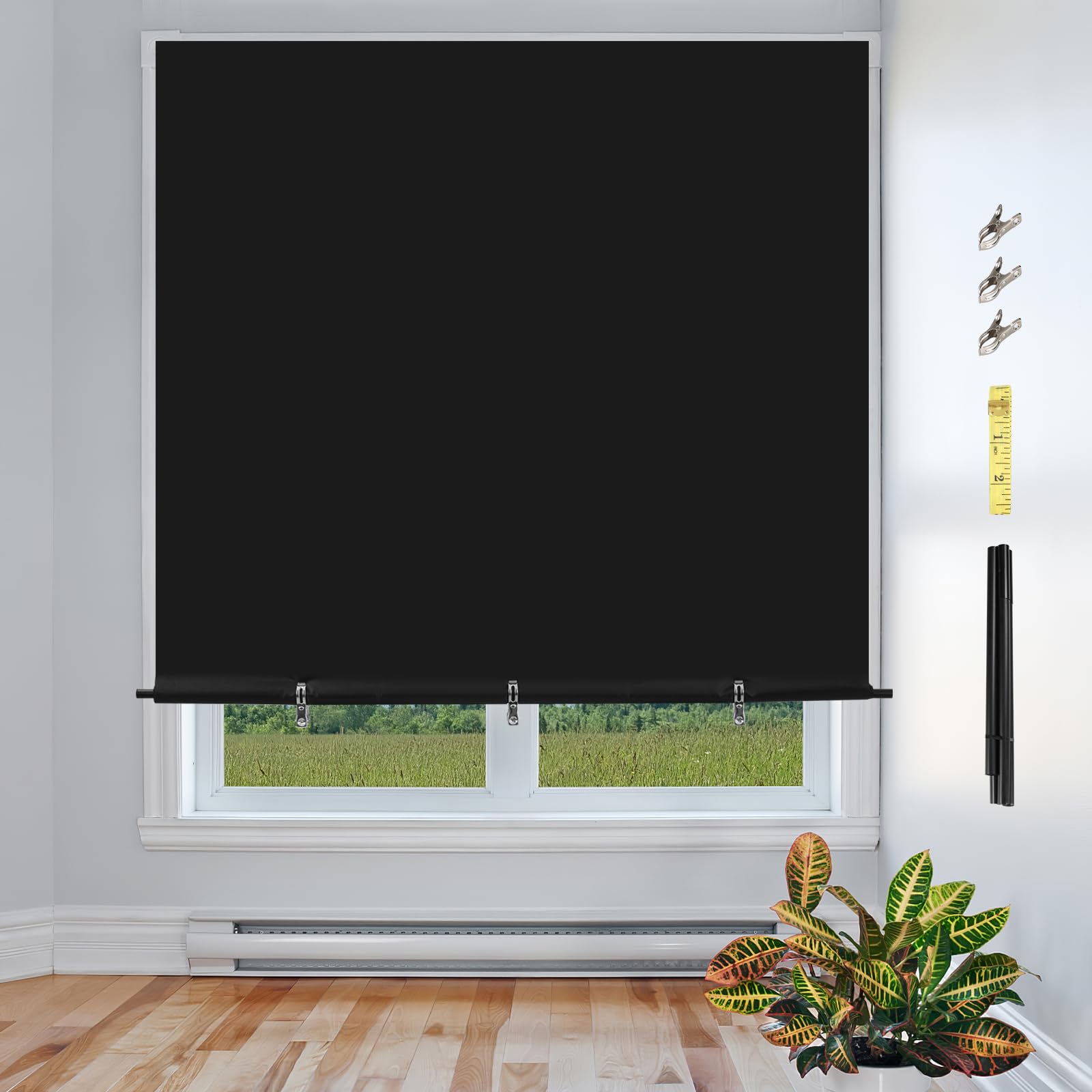 AnExer 100% Blackout Roller Blinds, Velcro Blackout Blind Roller Blinds ...