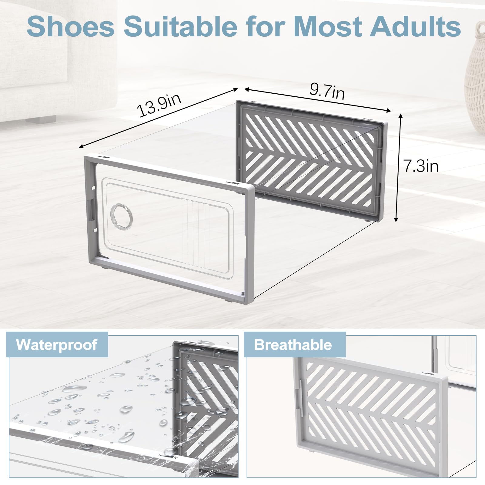 Snapklik.com : DOADW Plastic Shoe Boxes