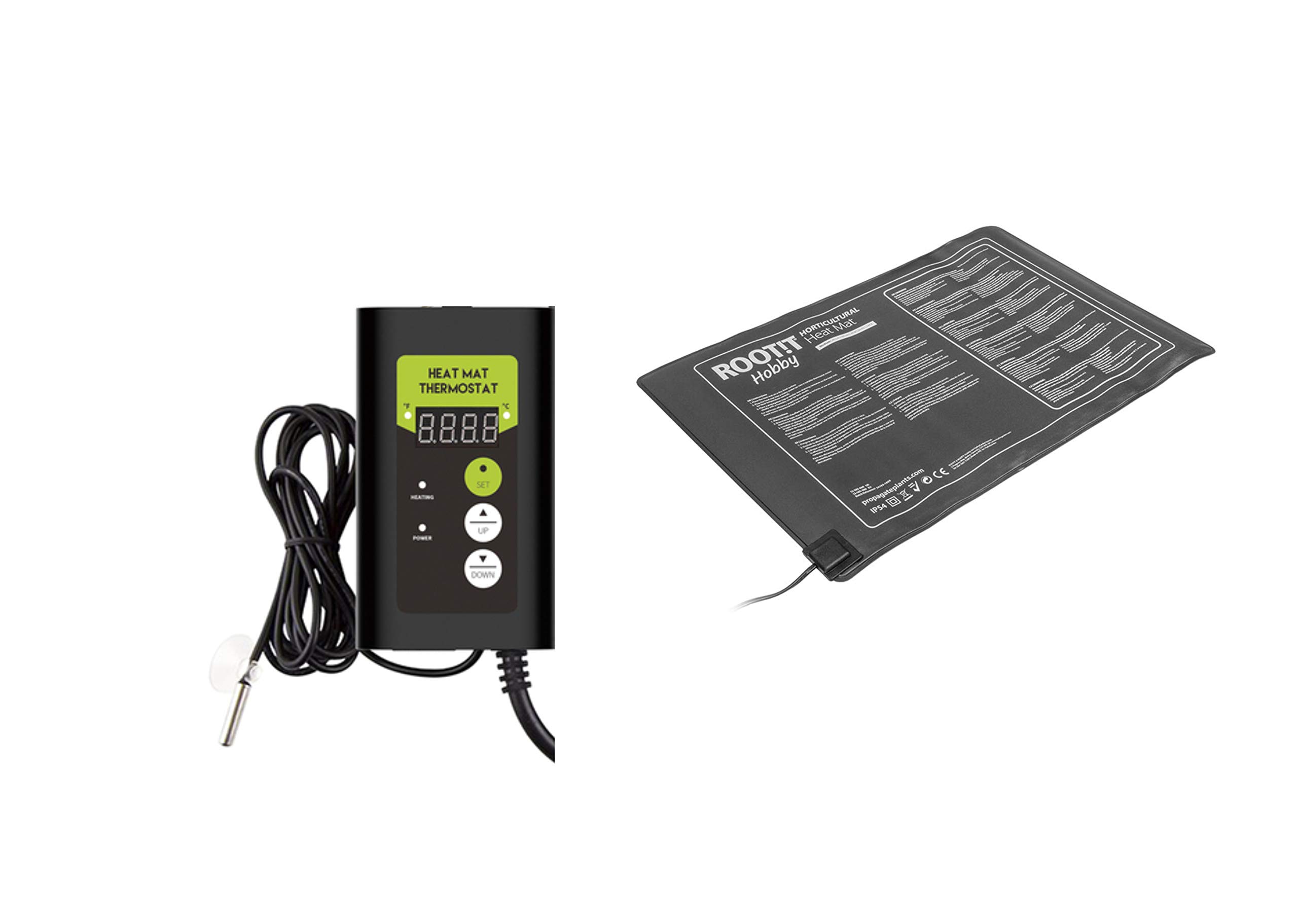 Root It Hydroponics Heat Mats & Thermostat Heated Propagation Heaters ...