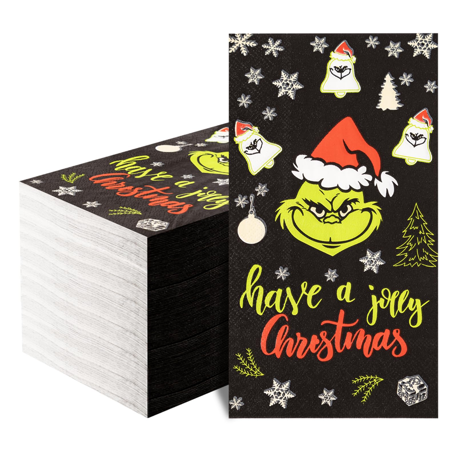 Amazon.com: EI 100pcs Merry Christmas Grinch Napkins 4.7x7.8 Christmas ...