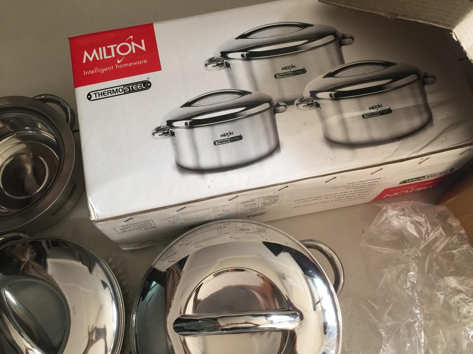 Buy MILTON Excel Insulated Stainless Steel Casserole Gift Set of 3 ...