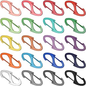 20 PCS Small Carabiner Clips 4.1cm D Clips Keyring Carbineers Keychain ...