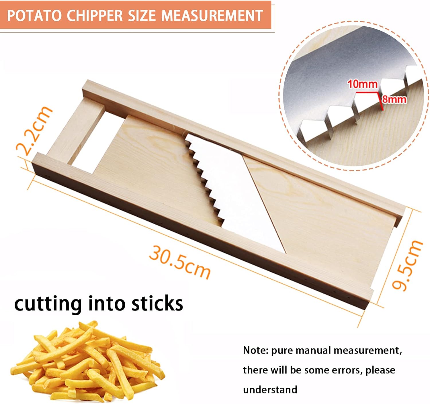 Kitchen Potato Chipper, Professional French Fries Chip Cutter with ...
