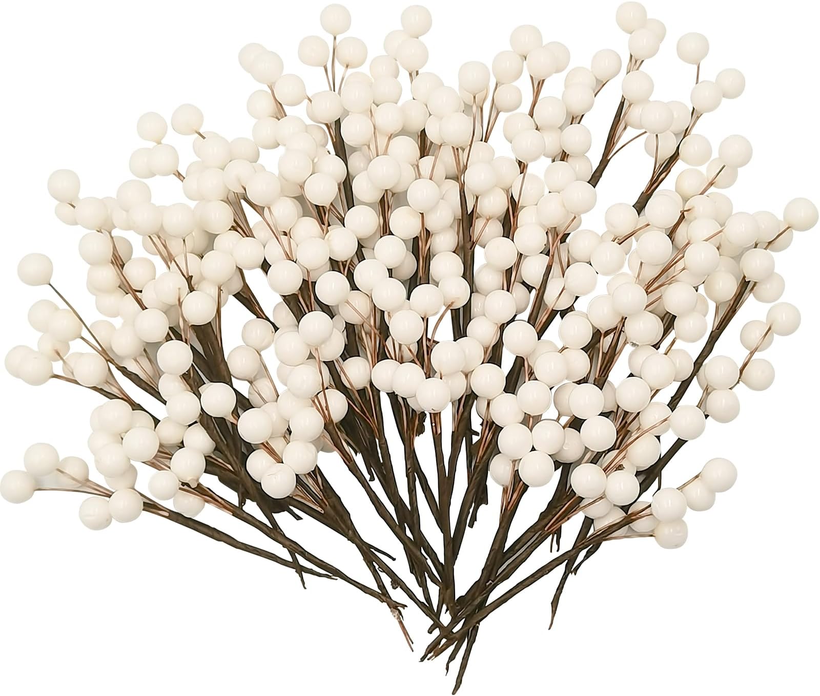 Amazon.com: BuildBold 60 Pack Artificial Holly Berries Stems, White ...