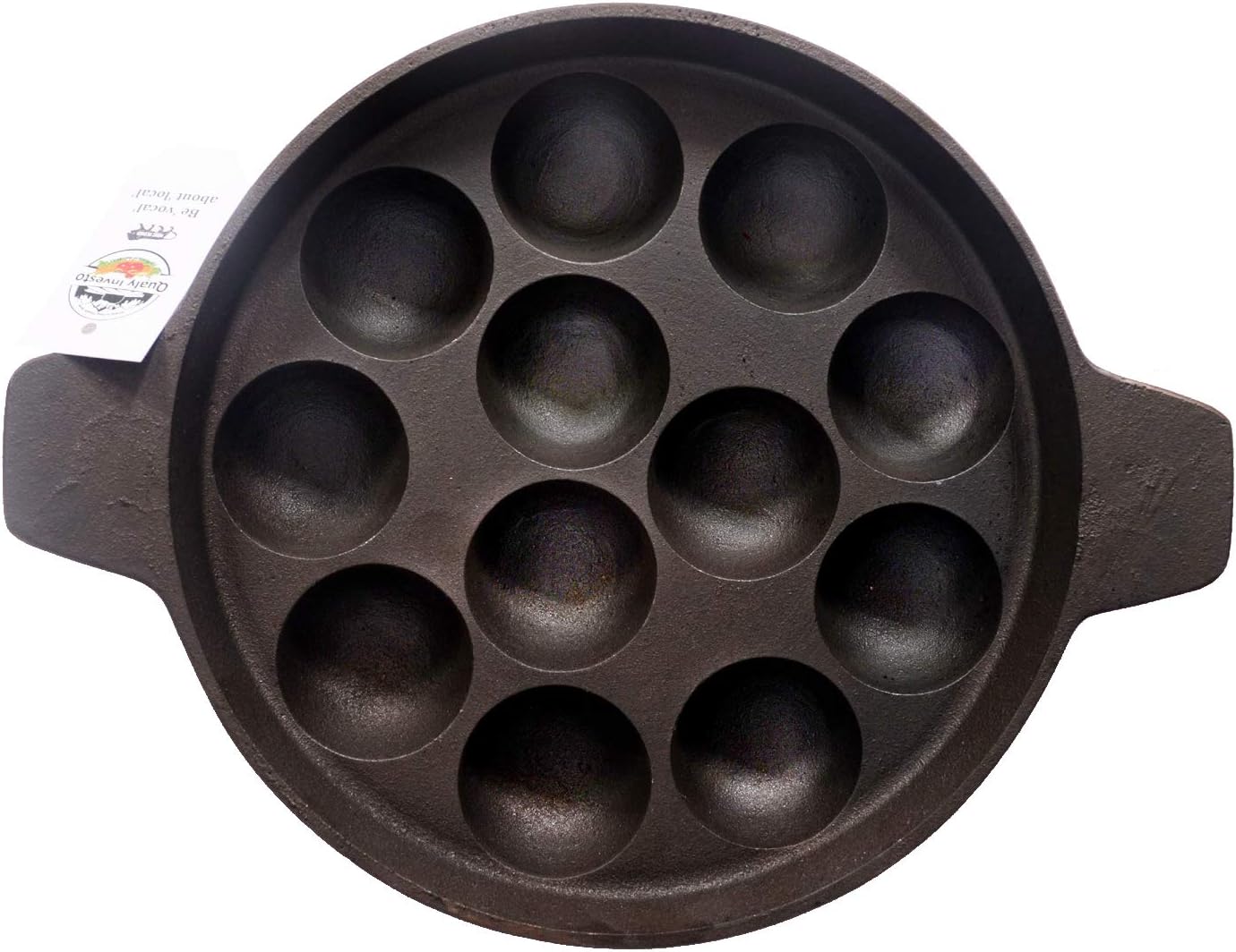 Buy Qualy Investo 12 Cavity Appam Patra Kuzhi Paniyaram Pre-Seasoned ...