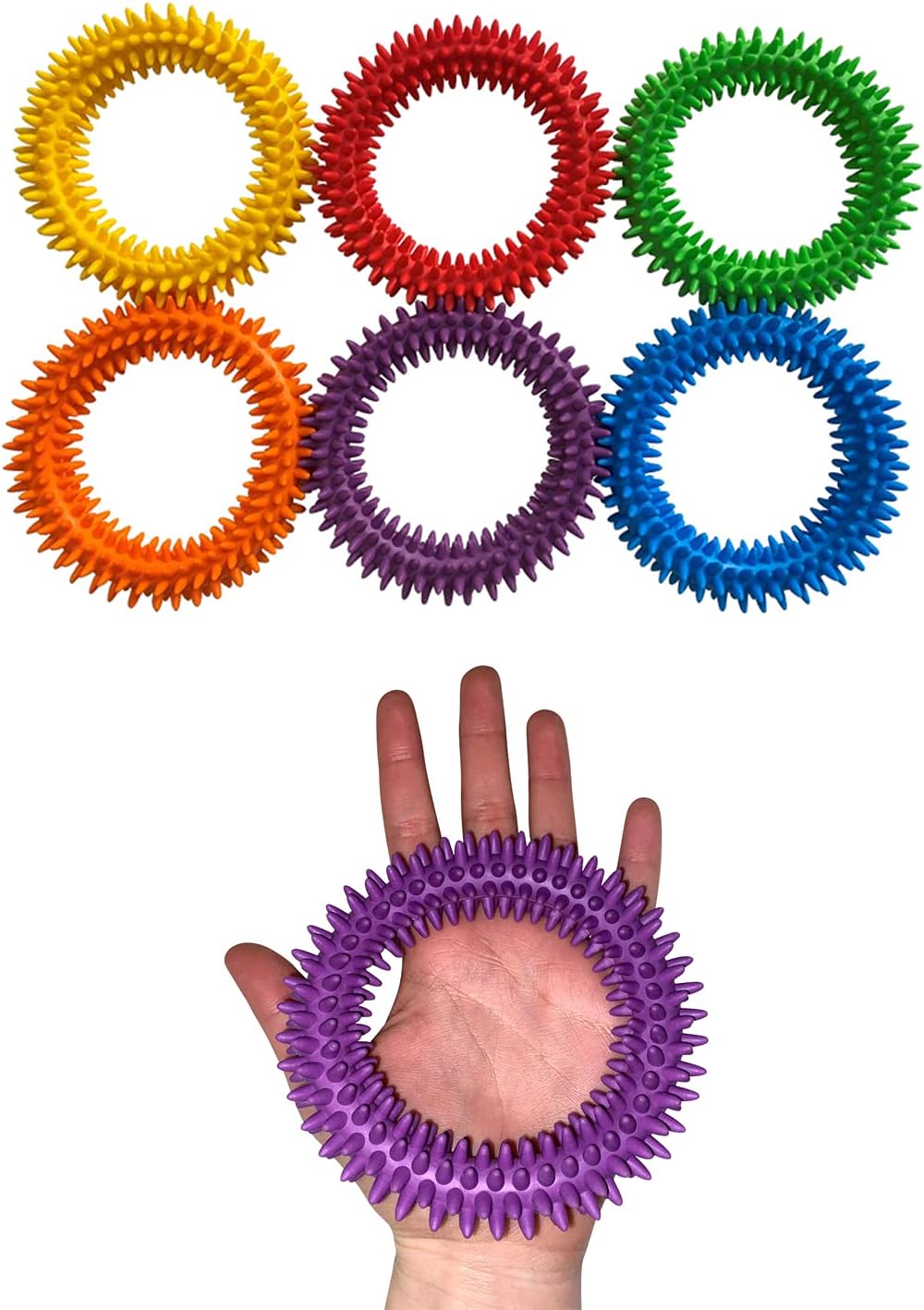 Soft Sensory Rings and Fidget Toy 6 Pack, Flexible Ring and Rubber ...