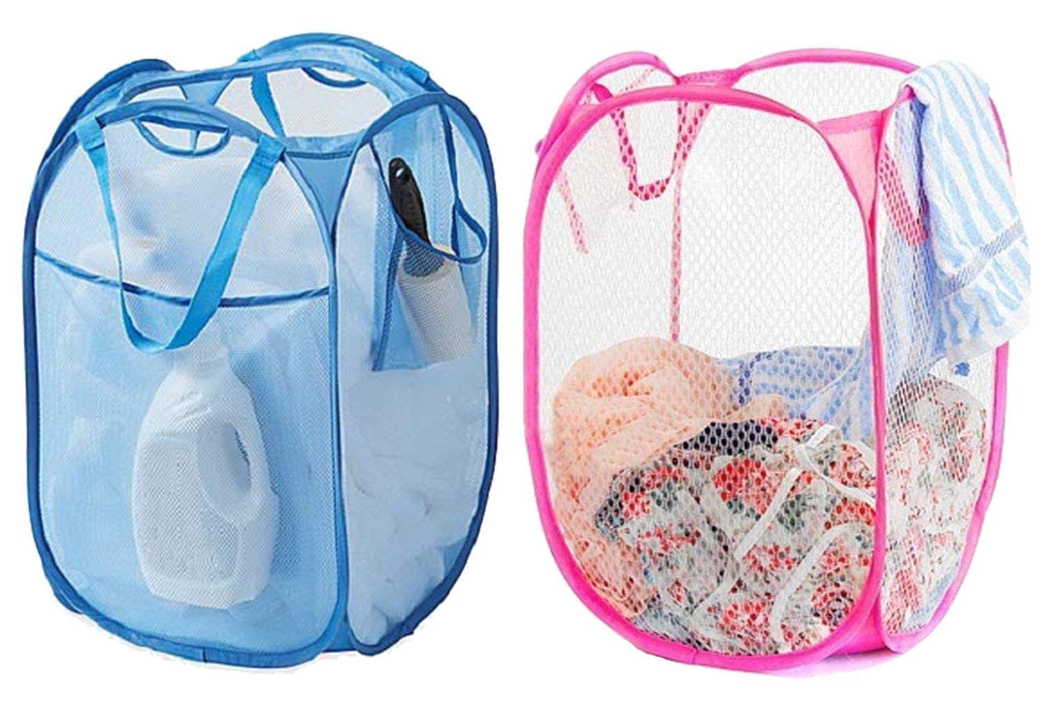 Kuber Industries Large Nylon Mesh Laundry Basket Set of 2 Pcs Combo ...