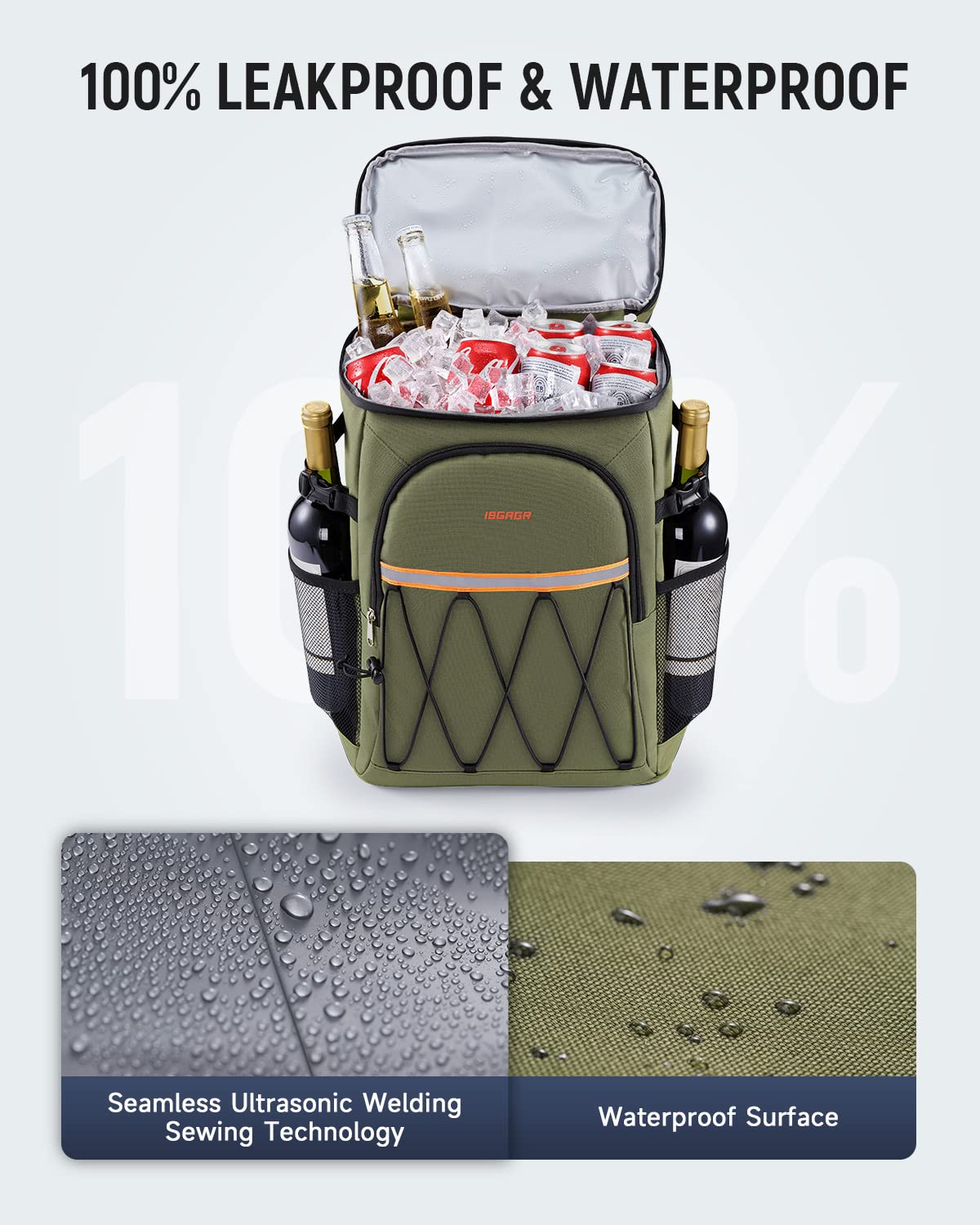 Snapklik.com : Backpack Cooler Insulated Leak Proof 36 Cans 16 Hours ...