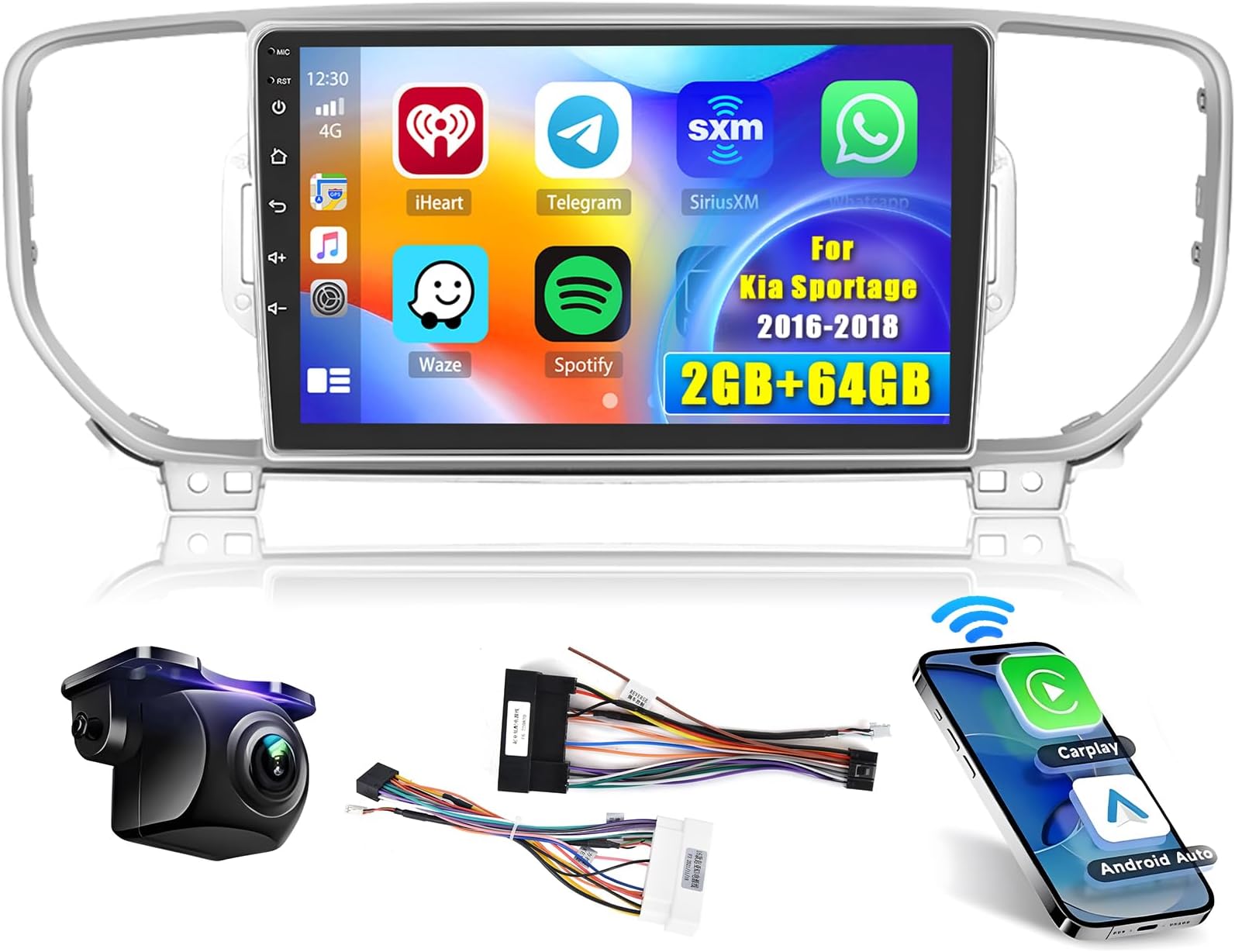 Amazon.com: 10.25" 8-core 4GB+64GB Stereo GPS Navigation Radio Screen ...