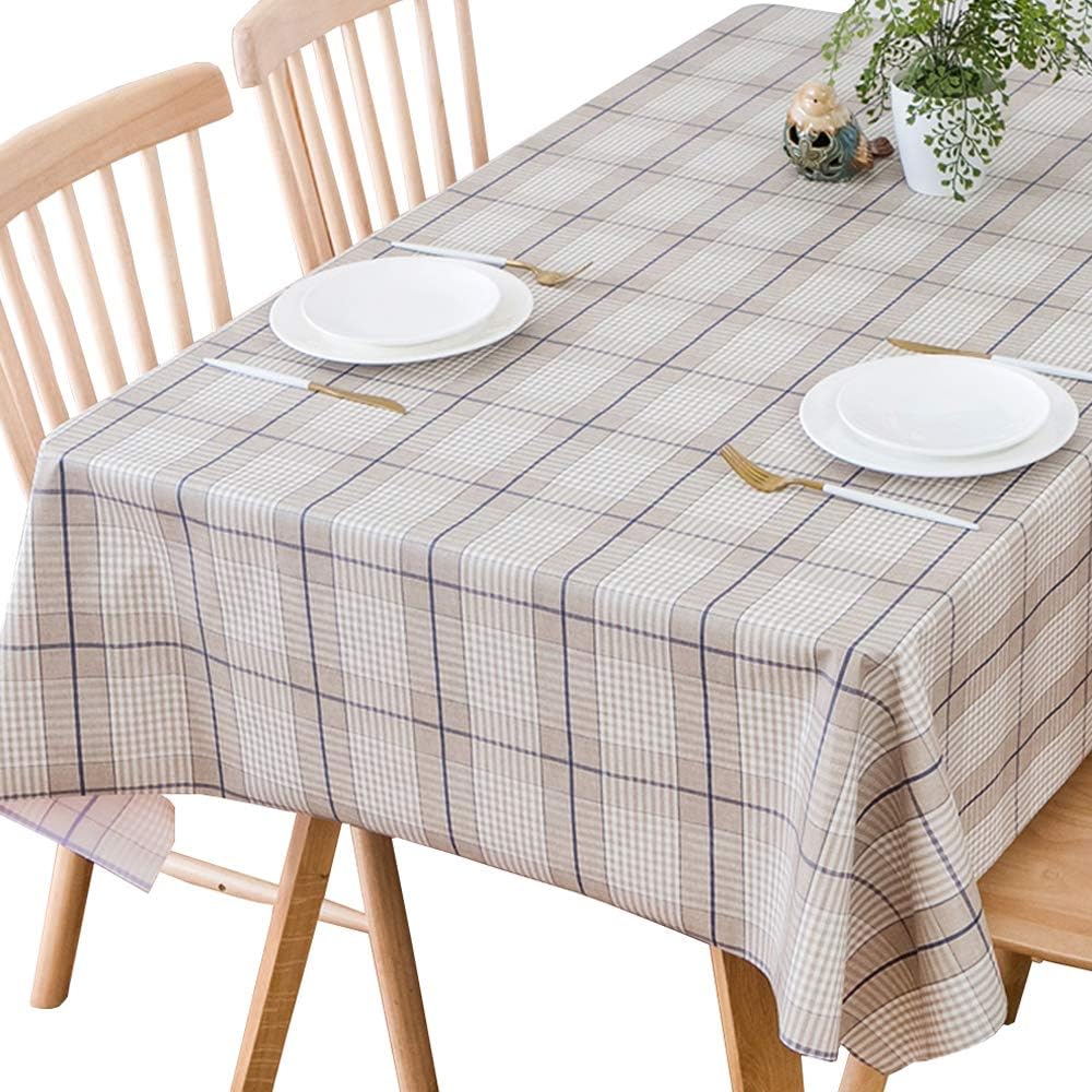 TruDelve Heavy Duty Vinyl Table Cloth for Kitchen Dining Table Wipeable ...