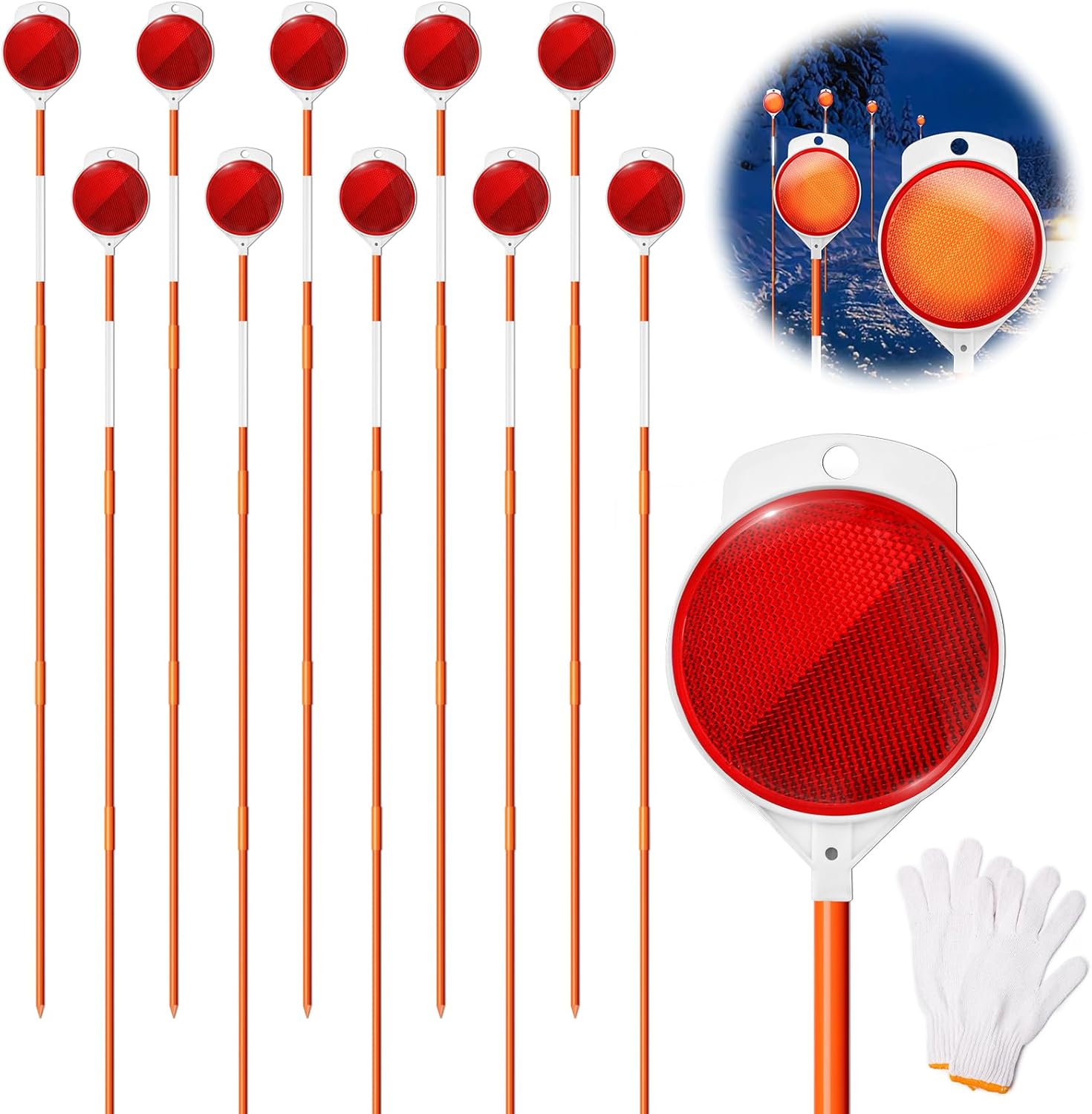 Amazon.com: Remiawy Driveway Markers, 48 Inch Driveway Reflectors on ...