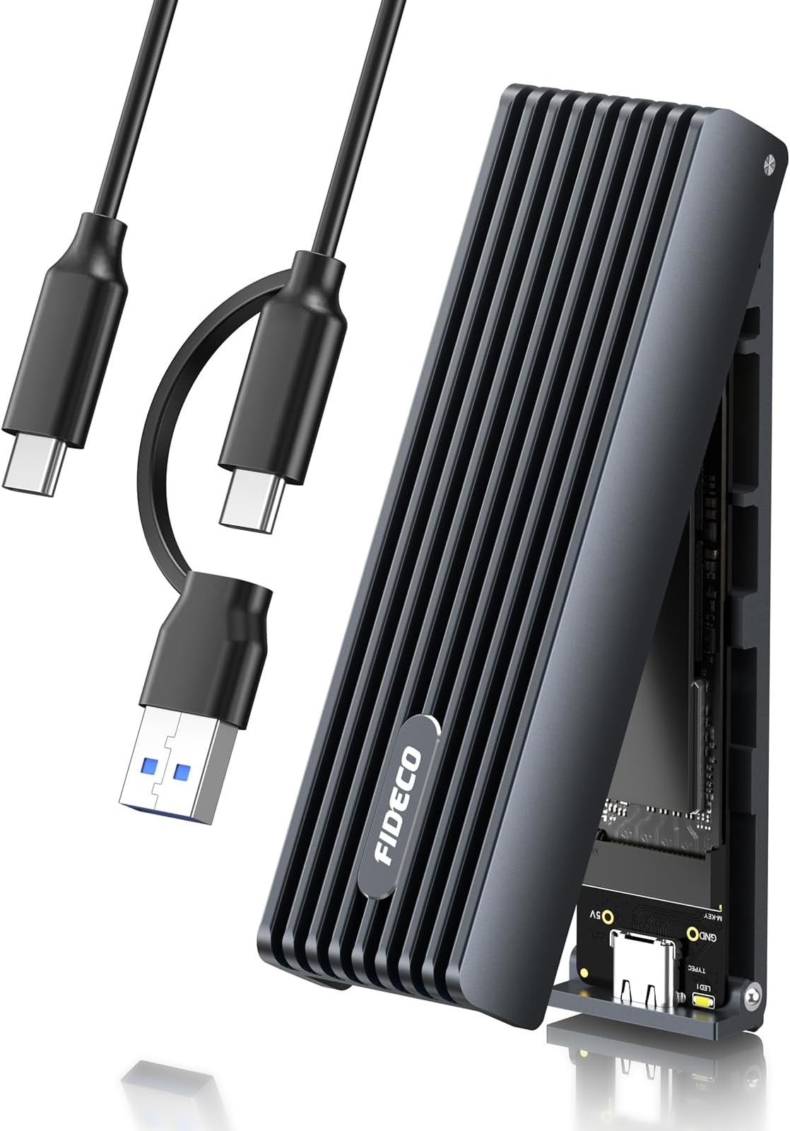 Amazon.com: FIDECO M.2 NVMe Enclosure, USB 3.2 Gen 2, 10Gbps NVMe SSD ...