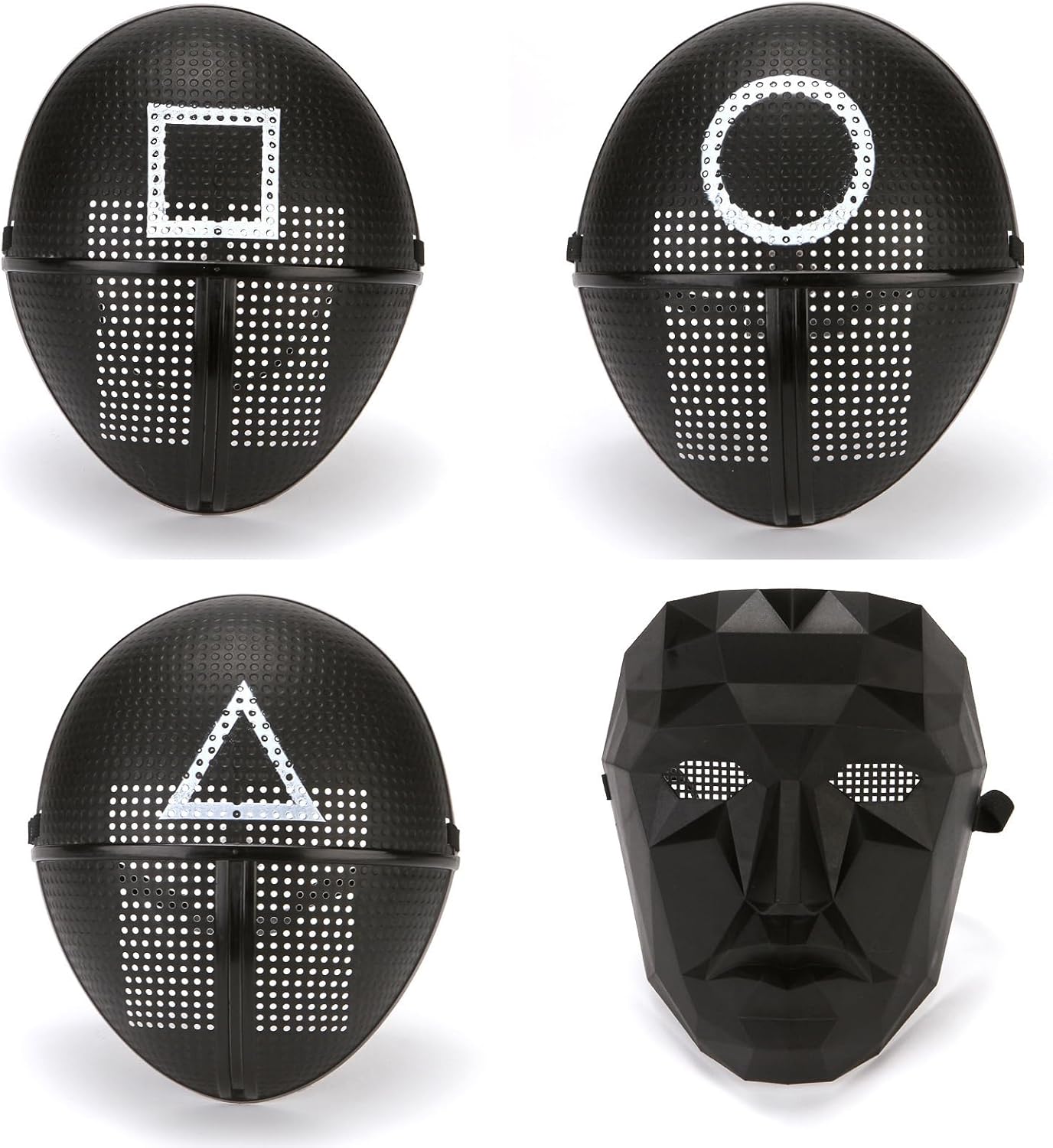 4PCS Squids Game Masks, Circle Triangle Square Shapes, Halloween ...