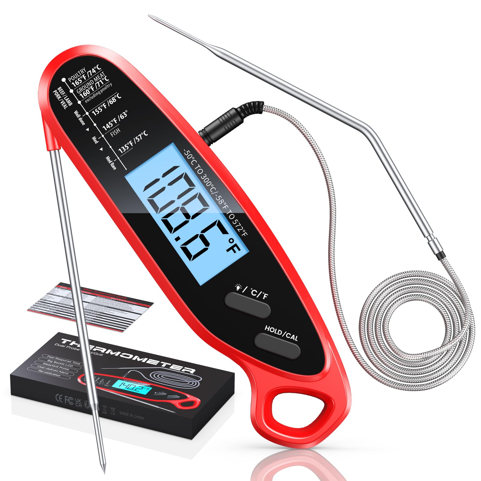 Zewwen Meat Thermometer, Instant Read Food Thermometers for Cooking ...
