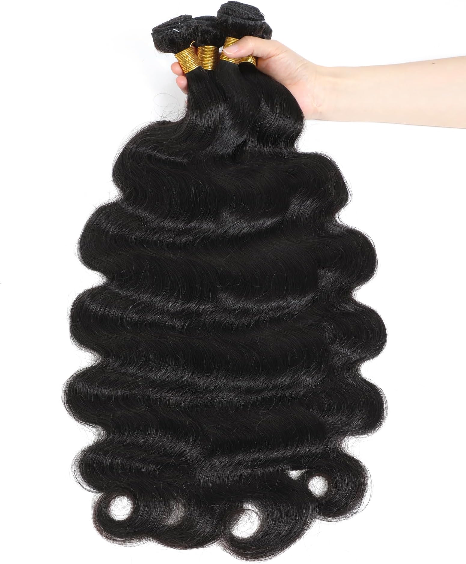 Amazon.com : FHEAICR Body Wave Human Hair Bundles 4 Bundles Human Hair ...