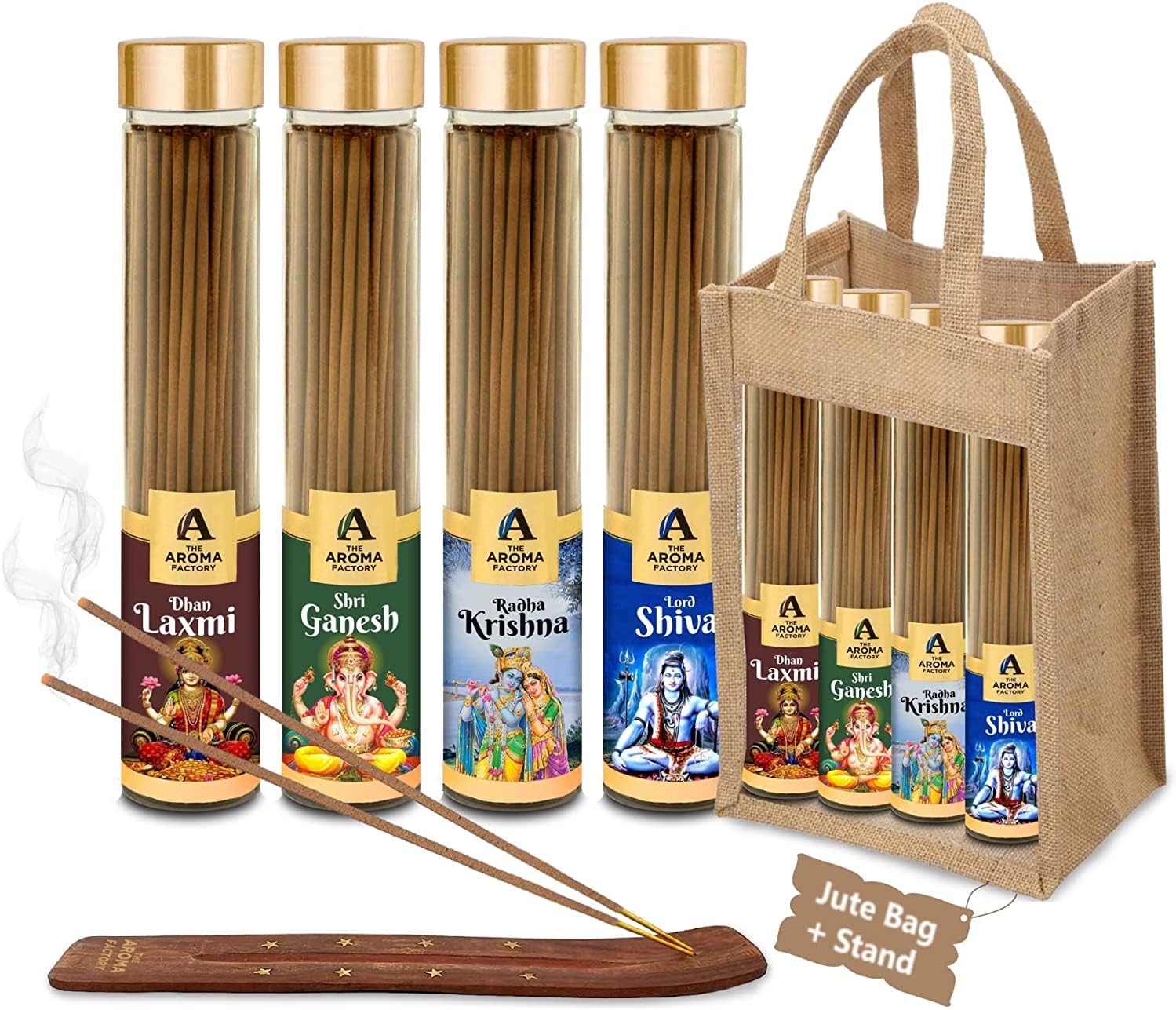 The Aroma Factory Organic Incense Sticks (Laxmi, Ganesh, Krishna, Shiva ...
