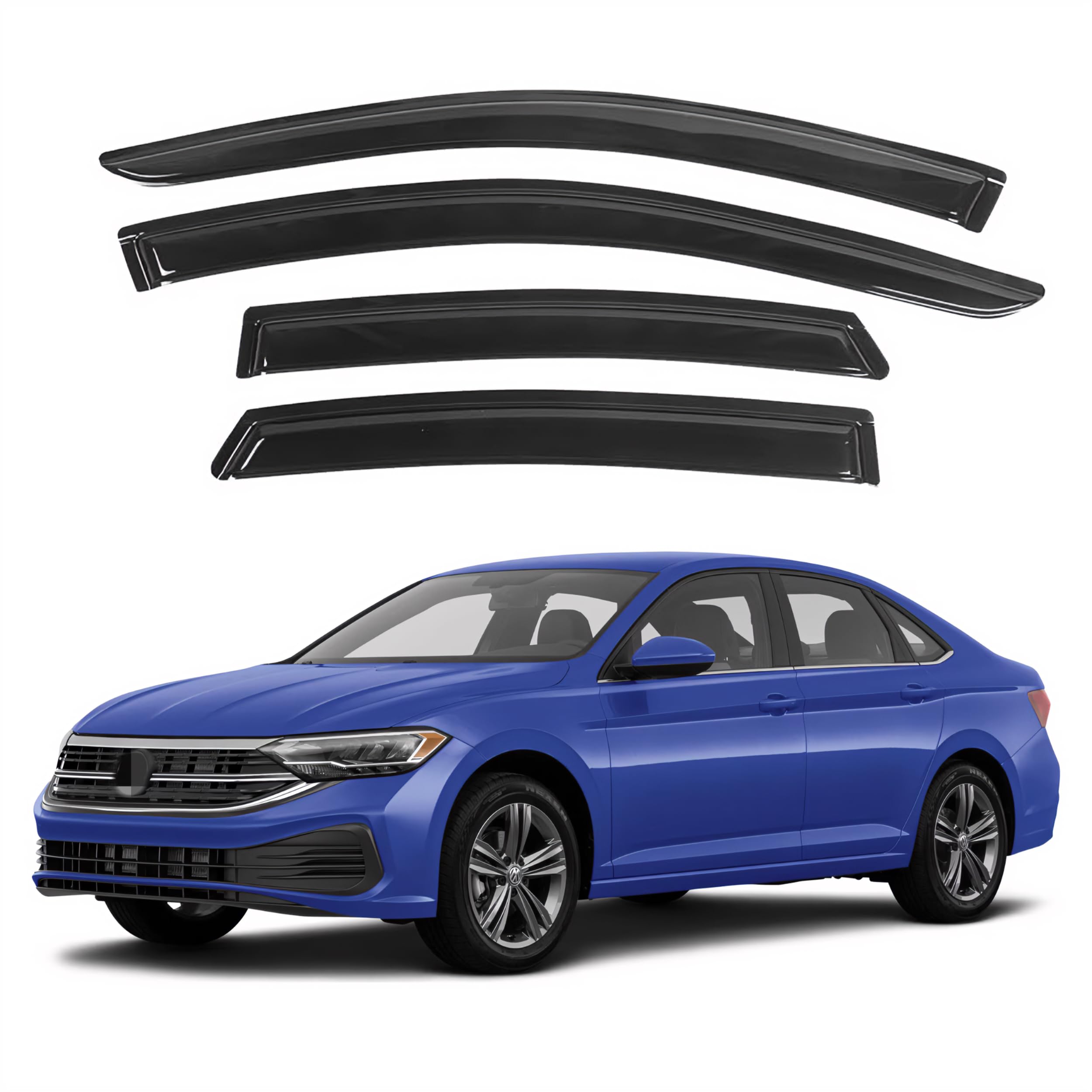 KPY Window Visor Compatible with Volkswagen (VW) Jetta 2019-2023, 4PC ...