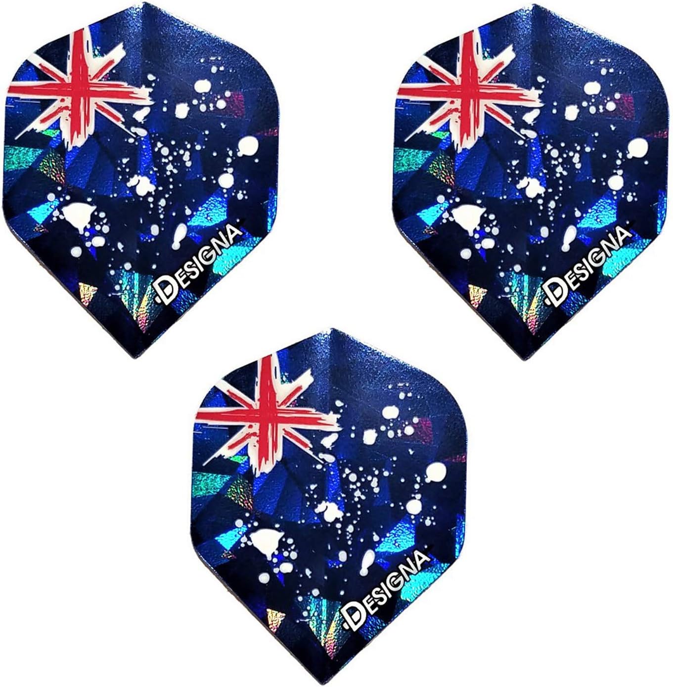 Amazon.co.jp: Designa Australia Flag Down Under 75ミクロン ストロングダーツフライト (3 ...
