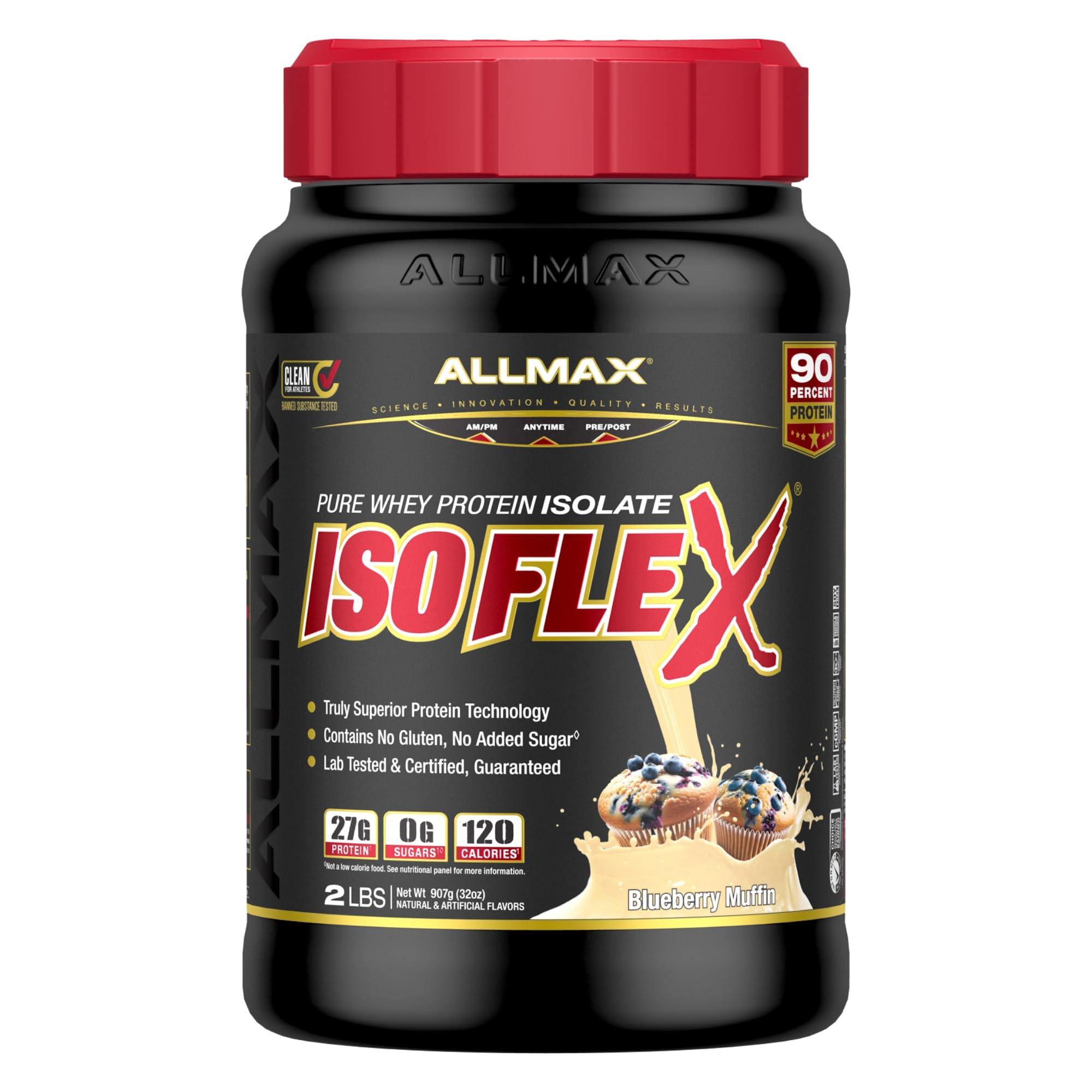 Amazon.com: ALLMAX ISOFLEX Whey Protein Isolate, Blueberry Muffin - 2 ...