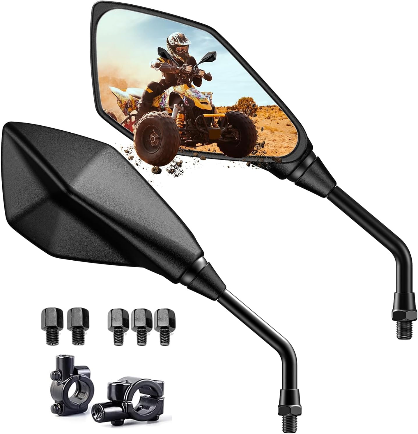 Amazon.com: ATV Mirrors Motorcycle Mirrors,7/8" Handlebar Mount,8MM ...