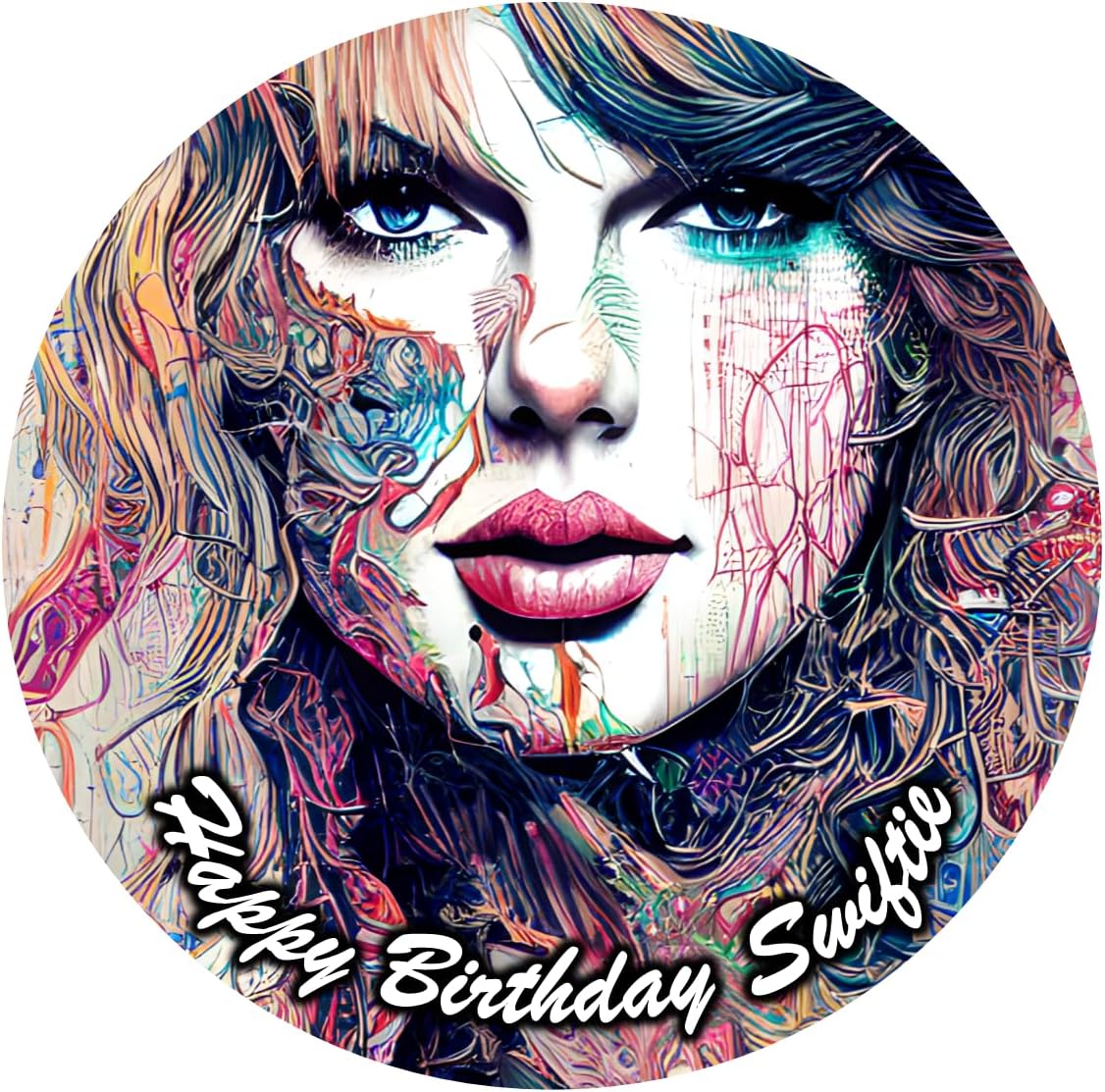 Swiftie "Happy Birthday Swiftie" Edible Cake Topper- 8" Round : Amazon ...