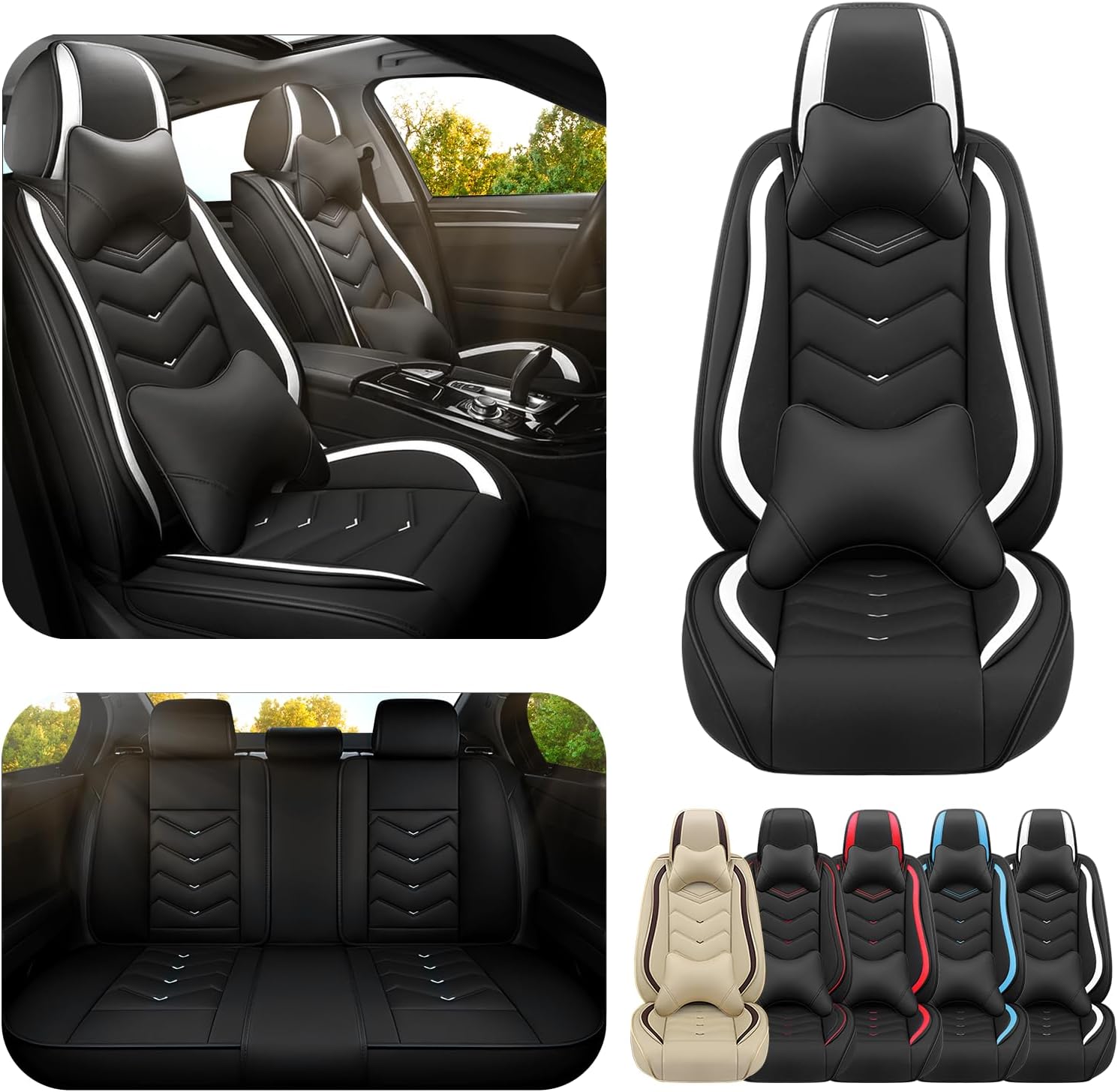 Car Seat Covers for KIA Sportage 2001-2024, Premium Nappa Leather Car ...
