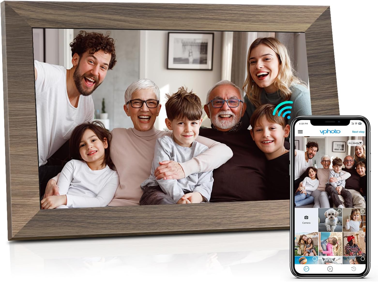 Amazon.com : PULLOON Digital Picture Frame,10.1 Inch WiFi Cloud Photo ...