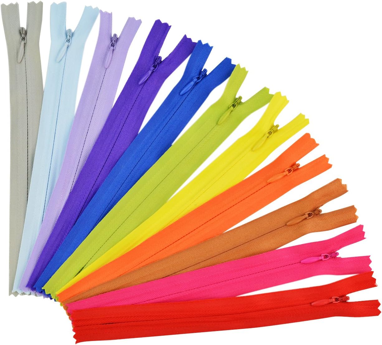 50pcs 7.8 Inch Sewing Zippers, Jmkcoz Nylon Invisible Zippers Tailor ...