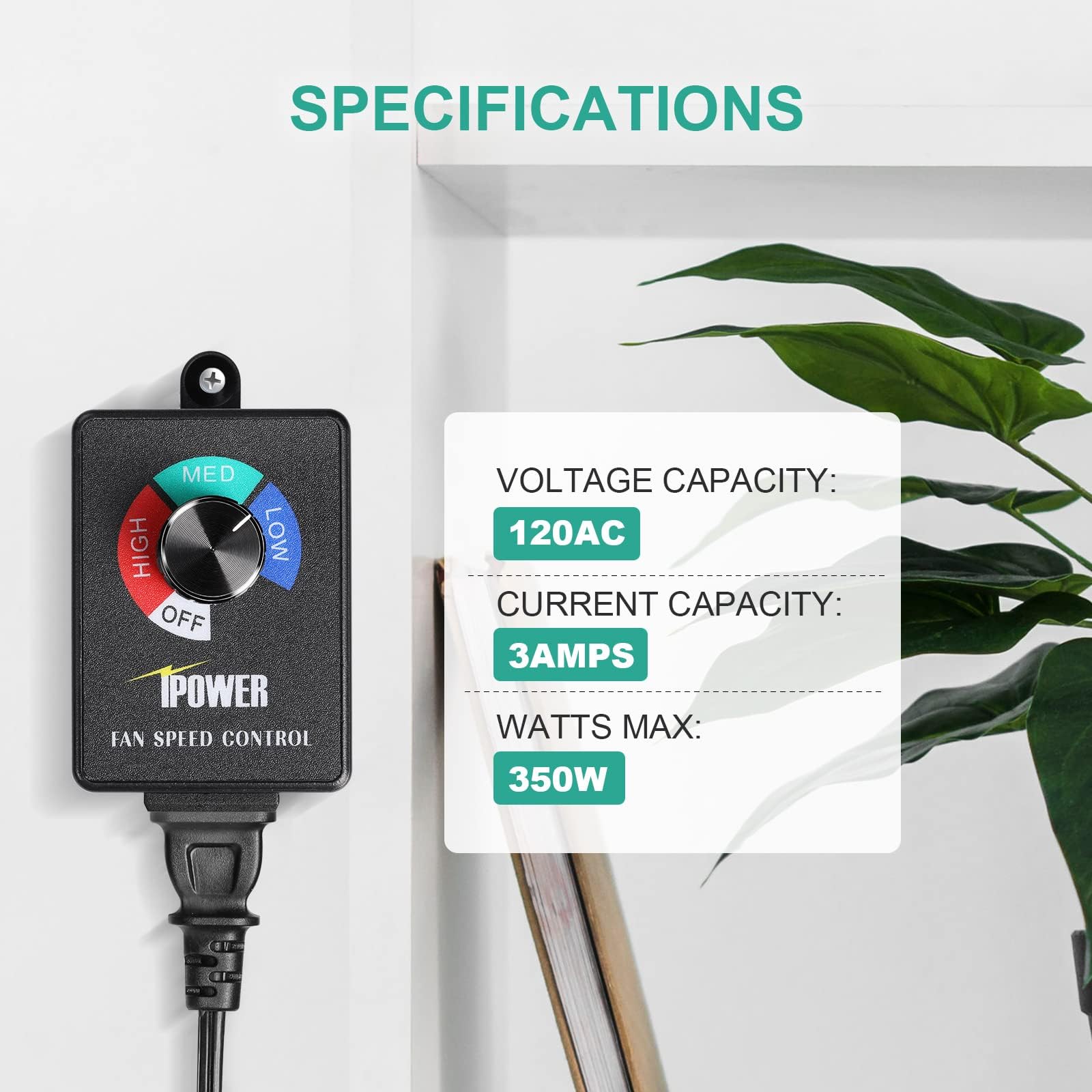 Snapklik.com : iPower Variable Fan Speed Control Switch Cordless