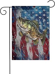 Amazon.com : Garden Flag Bass Fish Double Sided Durable 12x18 Outside ...