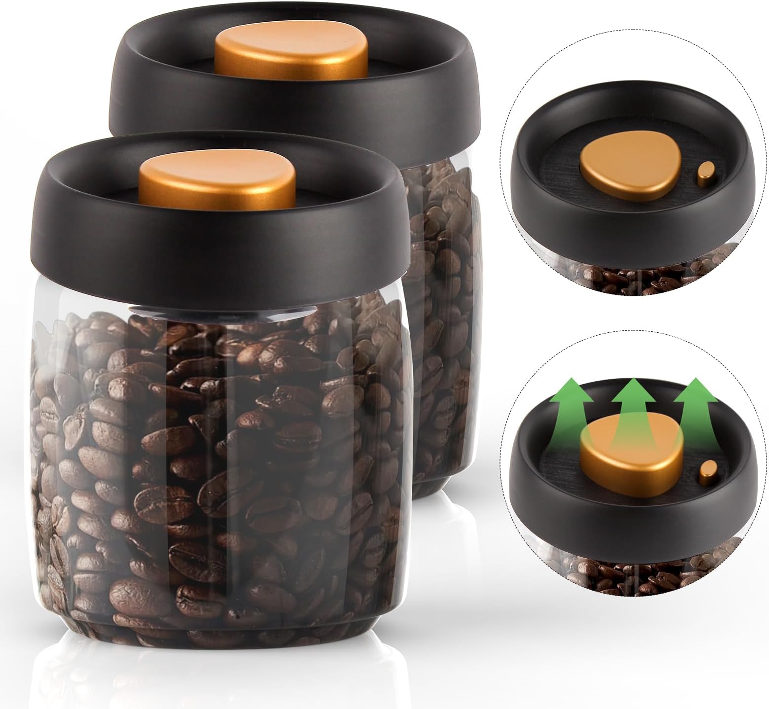 Amazon.com: ANGAUSS Coffee Vacuum Container Mason Jars: Food Coffee ...