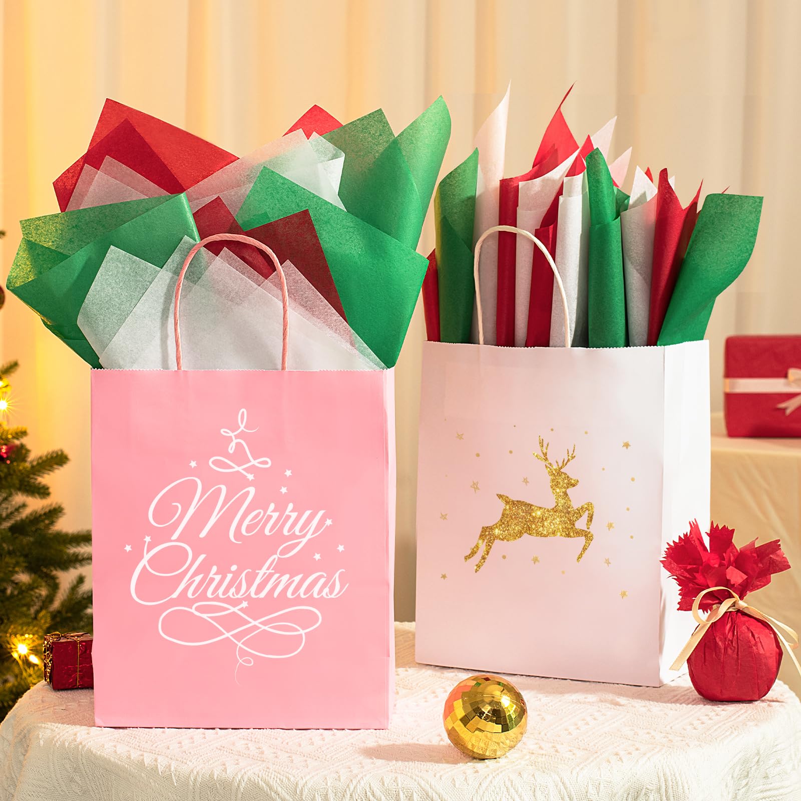 Snapklik.com : Christmas Tissue Paper Assortment, 108 Sheets Red, Green ...