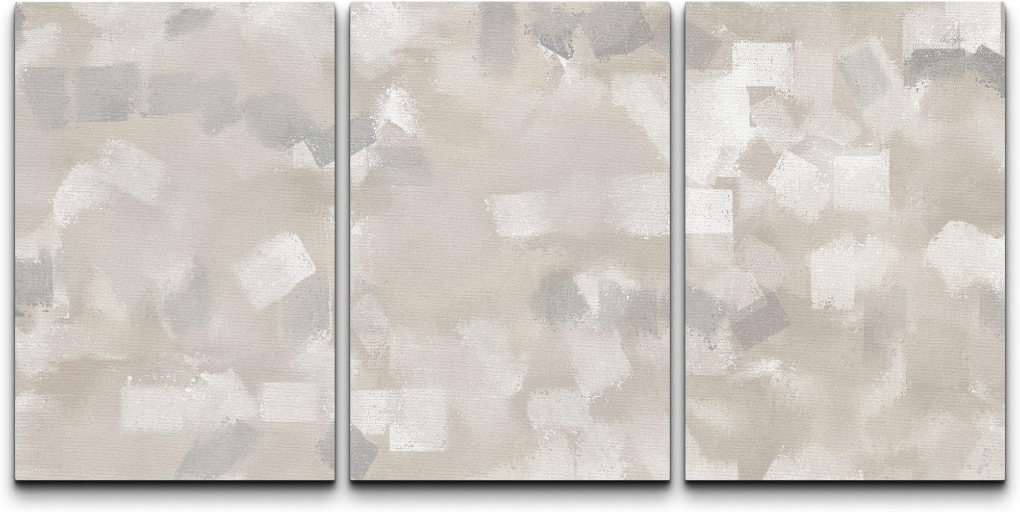 Amazon.com: wall26 Canvas Print Wall Art Set Gray, White & Tan Paint ...
