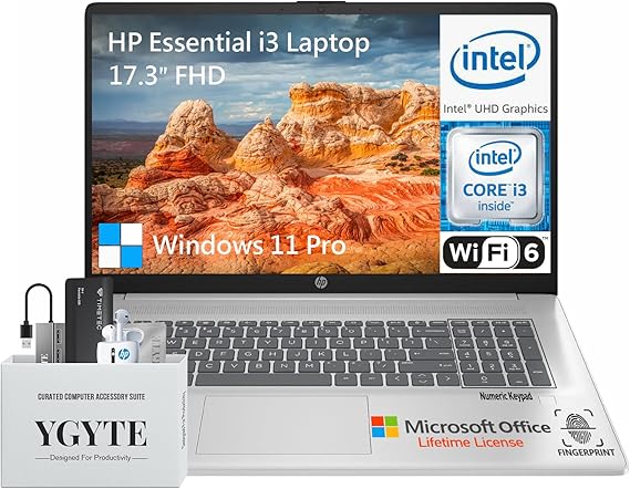 Amazon.com: HP 17 Inch Laptop Computer, 17.3 IPS FHD Business Laptop PC ...