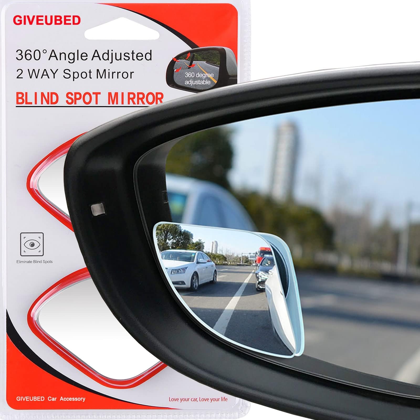 Amazon.com: LivTee Blind Spot Mirror, Rectangular Shaped HD Glass ...