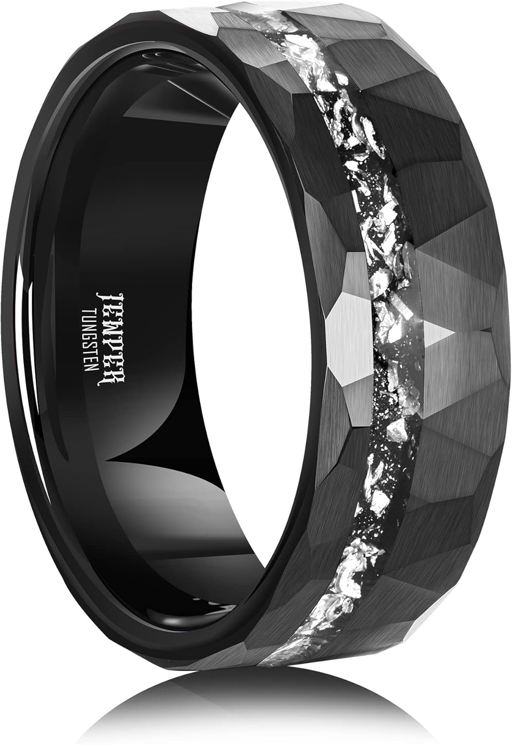 JEWPER Tungsten Rings for Men Womens 8mm Black Fashion Promise Wedding ...