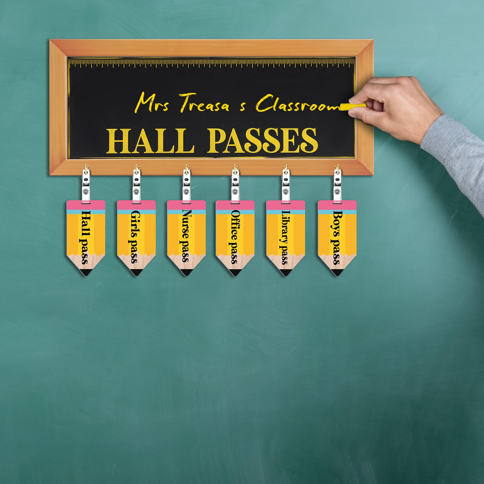Book Lanyard 8 Sets Hall Passes For Classrooms, PVC Hall Lanyards ...