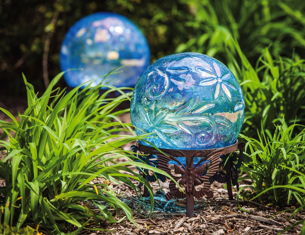 Snapklik.com : Evergreen Metal Gazing Ball Stand Outdoor Butterfly 6 ...