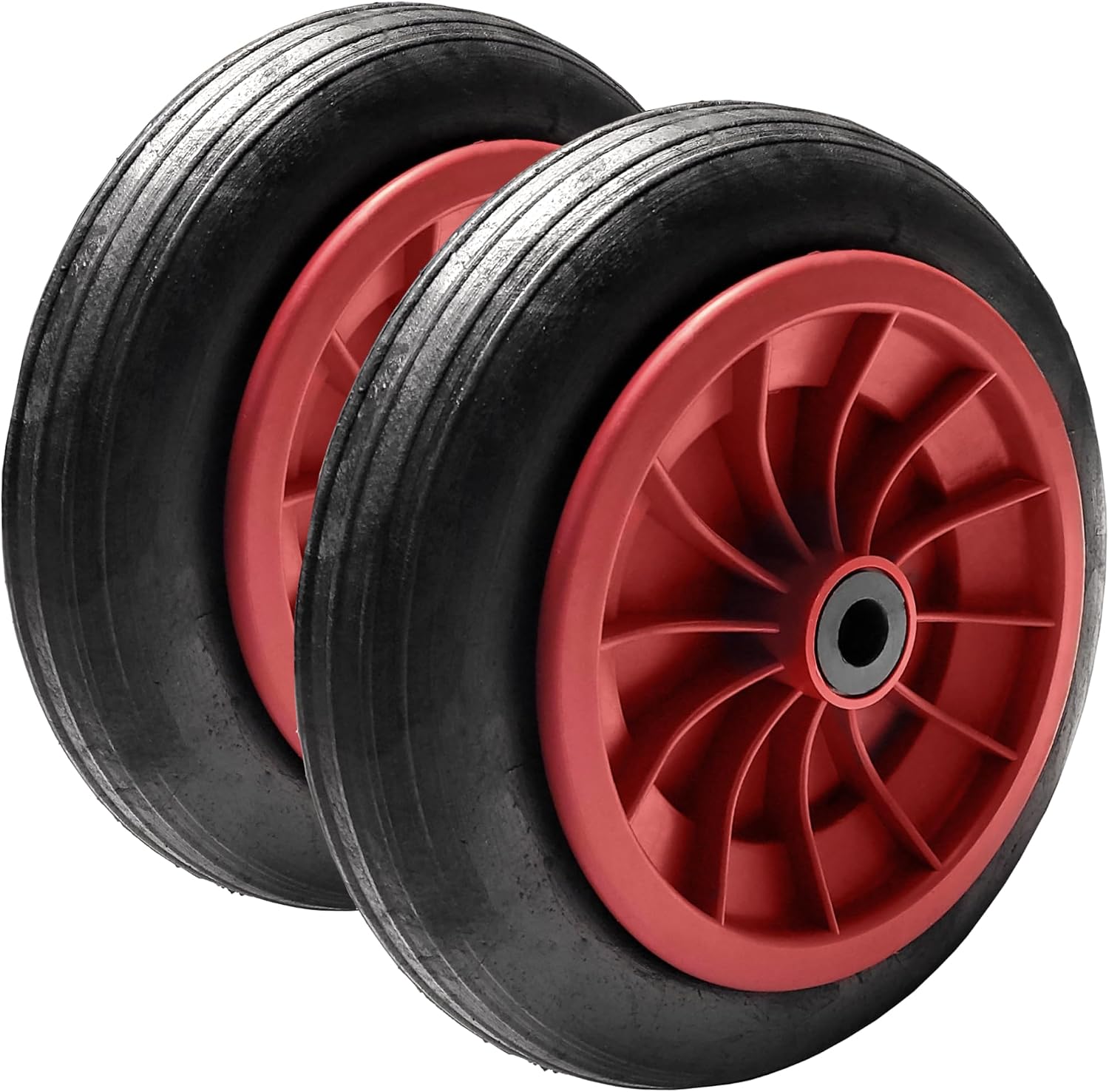 2x 12" Inch Solid Wheelbarrow Wheels Puncture Proof Tyre Solid Wheel ...