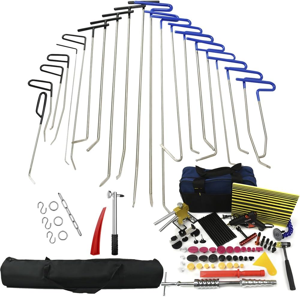 Amazon.com: Wcaro Paintless Dent Repair Tools Kit Dent Remover Rods ...