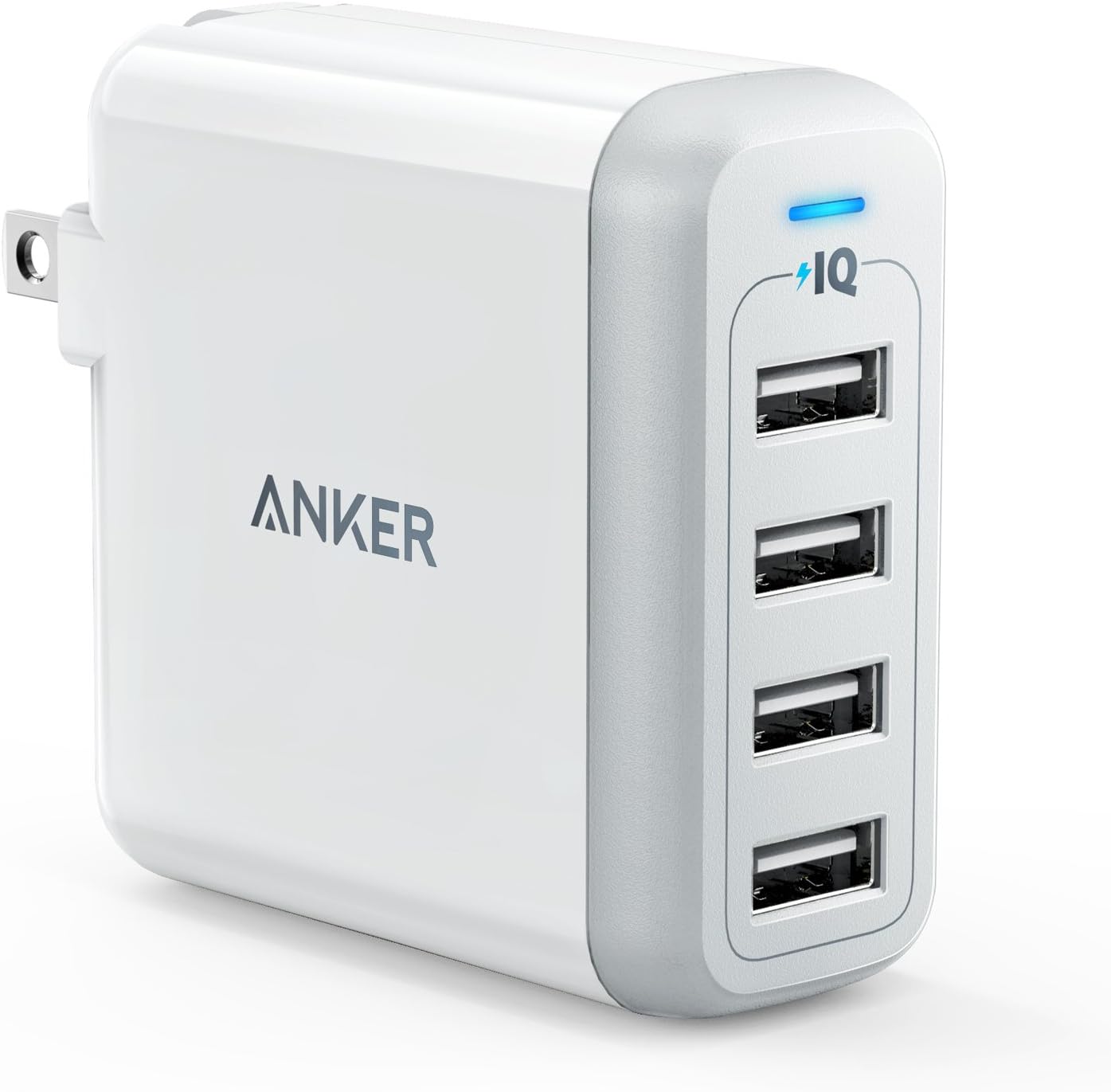 Amazon.com: Anker Charger, 40W 4-Port USB Phone Charger with Foldable ...