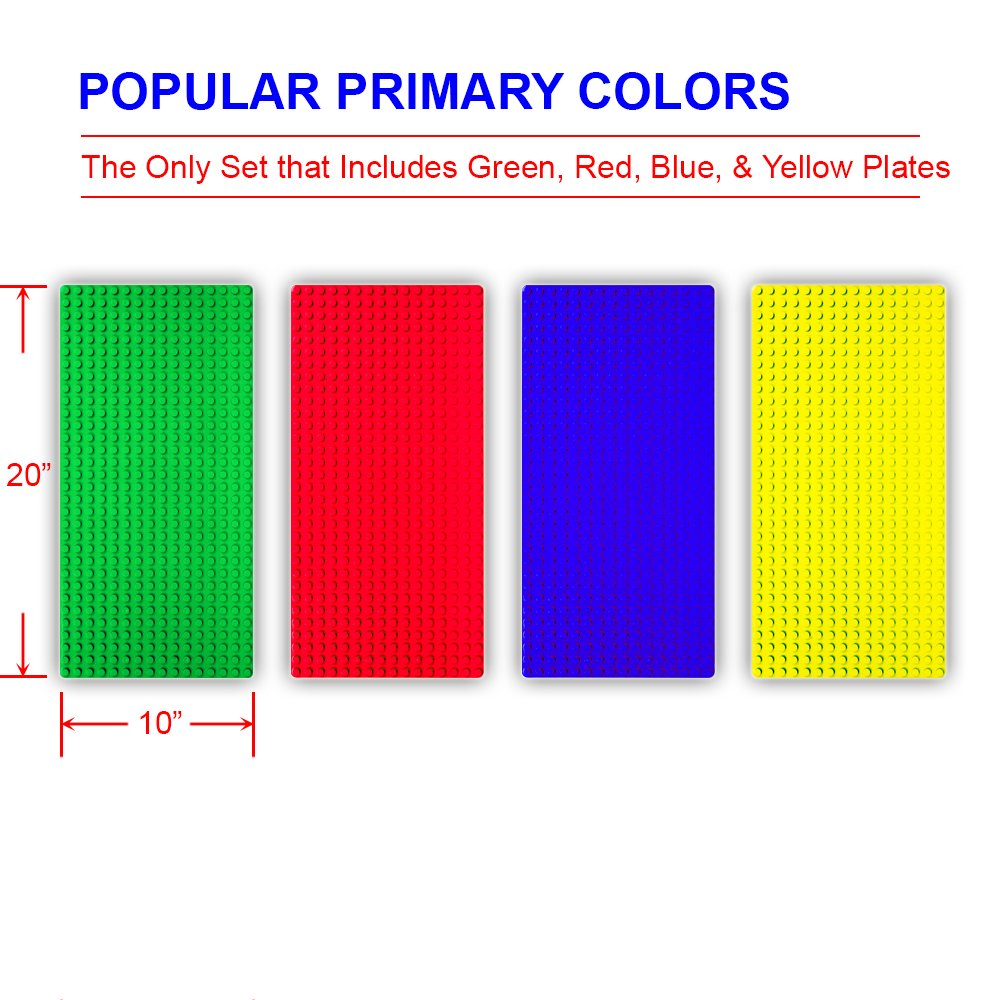 Brickyard Building Blocks Lego Compatible Baseplate - Pack of 4 Large ...