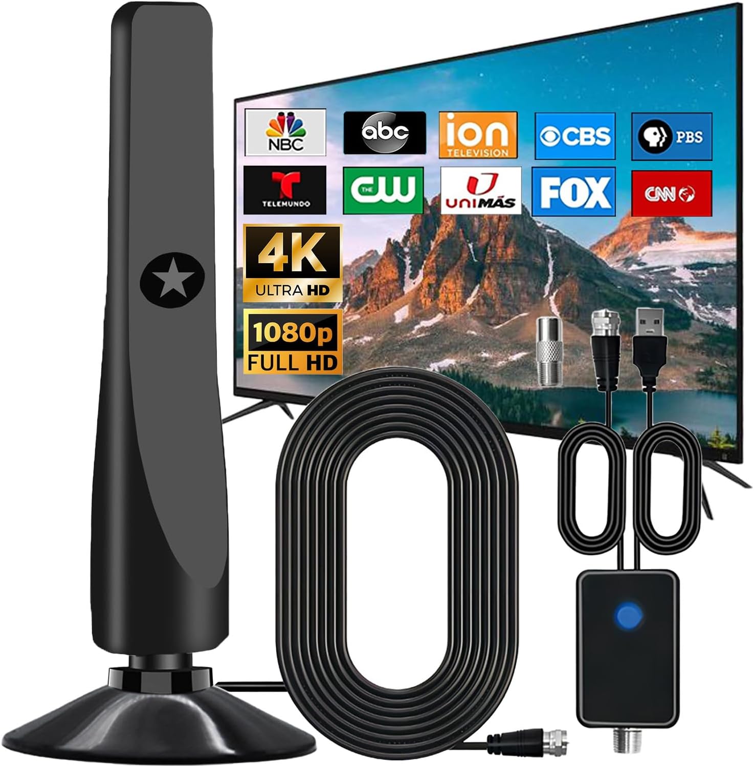 Amazon.com: TV Antenna, Antenna for Smart TV - 2024 Upgraded Digital TV ...