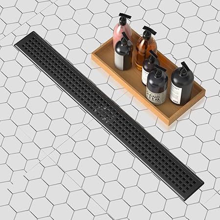 Dilvii 28 Inch Linear Shower Drain Matte Black, Stainless Steel ...