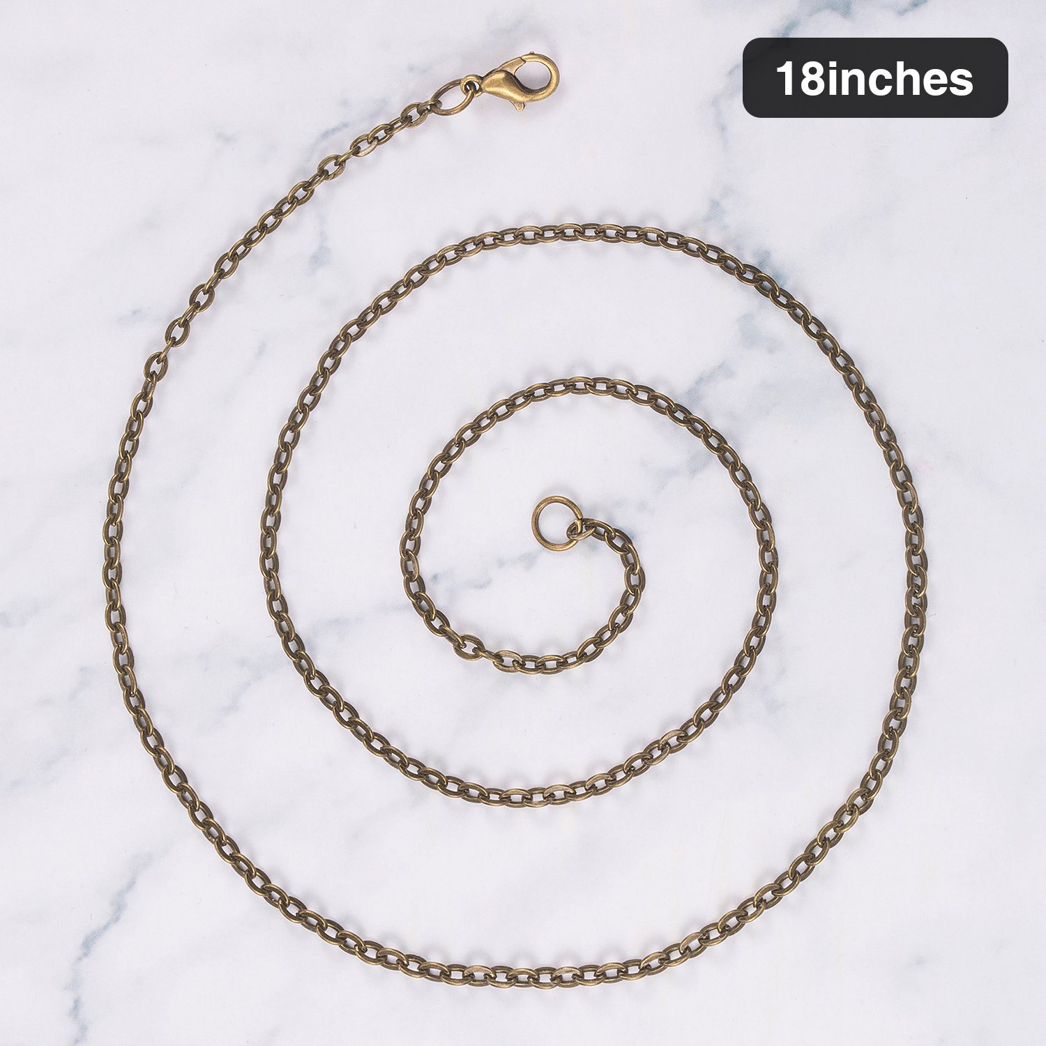 Snapklik.com : TecUnite 24 Pack Necklace Chains Bulk Bronze DIY Cable ...